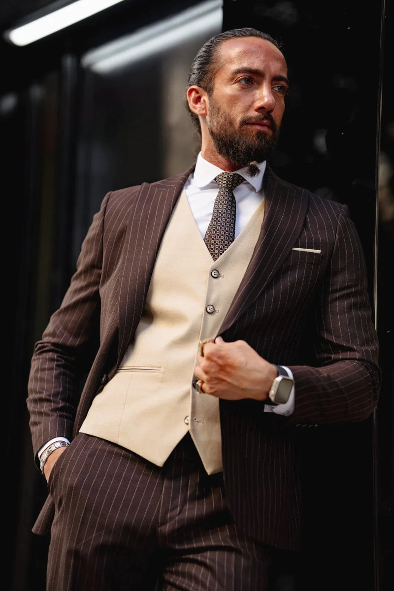 Bojoni Benevento Brown Slim Fit Suit | VICLAN